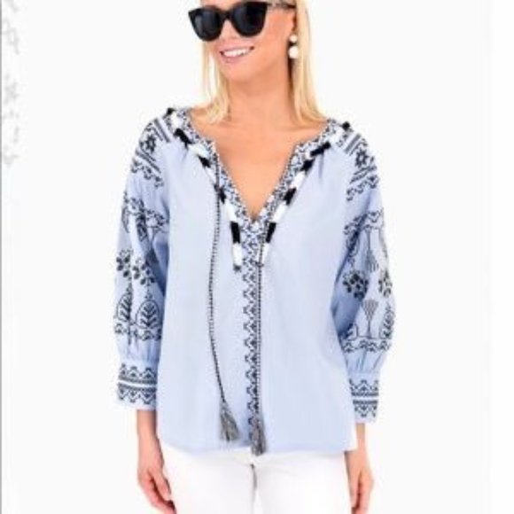 Free the Roses | Tops | Free The Roses Gillian Peasant Blouse Top ...